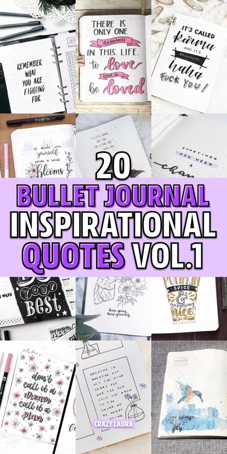 Inspirational Bullet Journal Quotes For Bujo Addicts Vol.1 - Crazy Laura