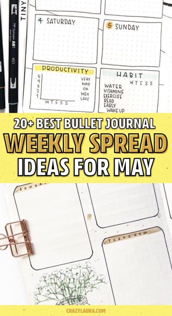 Best Bullet Journal Weekly Spread Ideas For May 2022 - Crazy Laura