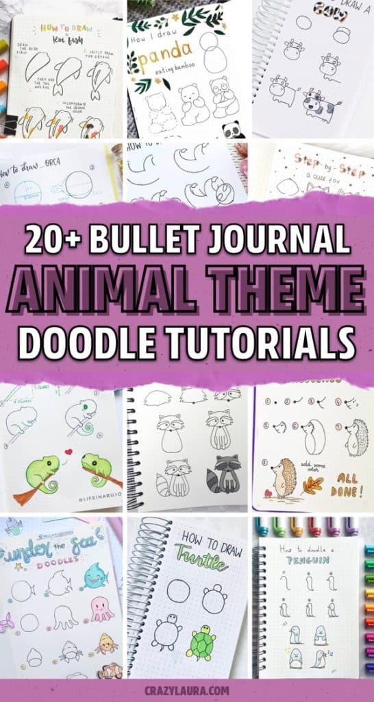 20+ Best Bujo Animal Doodles With Step By Step Tutorials - Crazy Laura