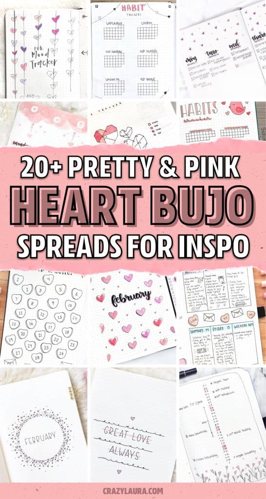 20+ Best Heart Themed Bullet Journal Spreads For