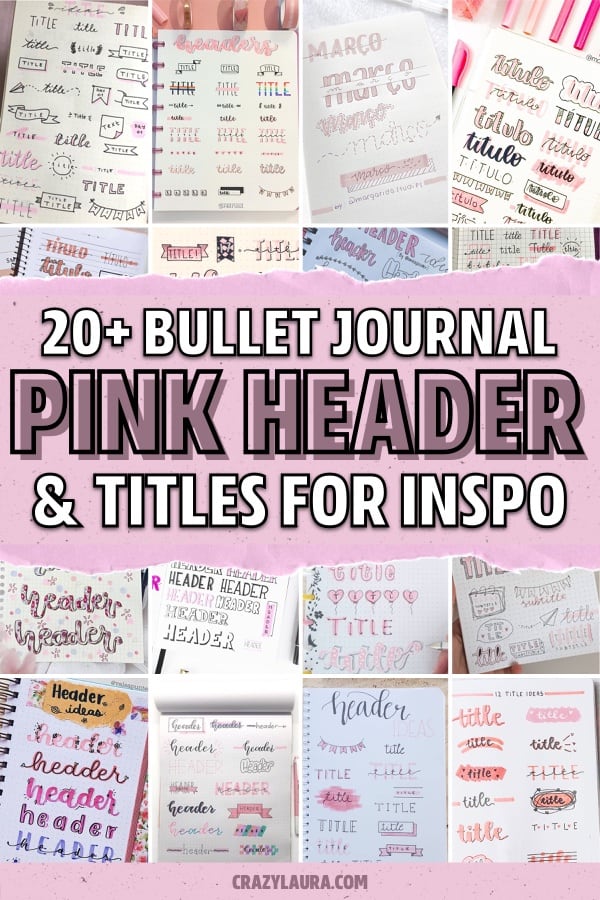 20+ Best Pink Bullet Journal Headers In 2026