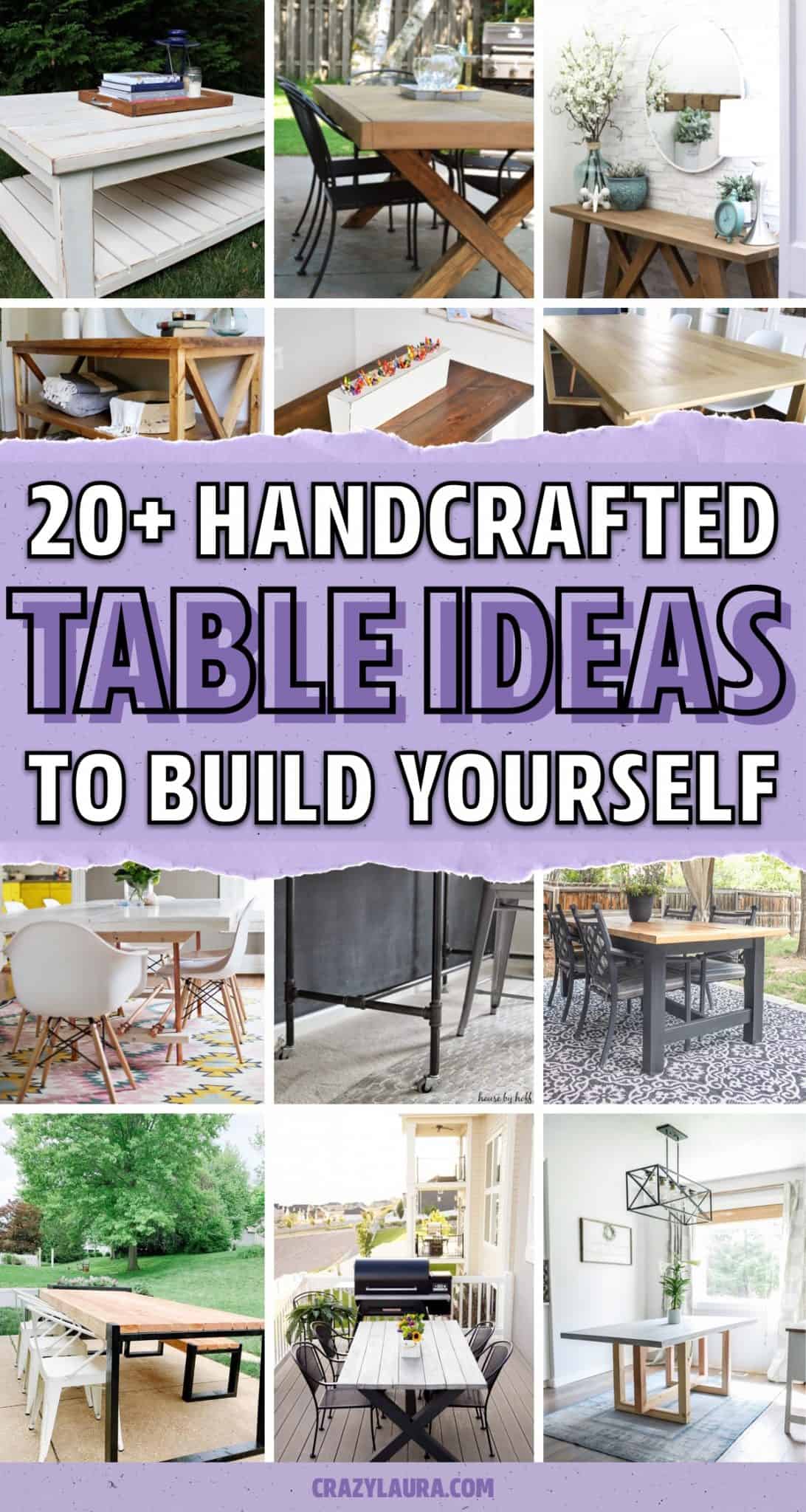 20+ DIY Tables & Plan Tutorials To Save Money - Crazy Laura
