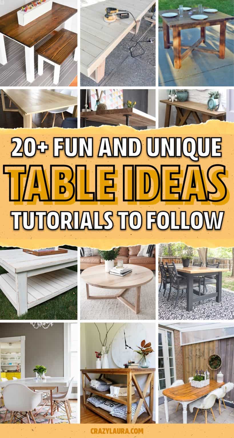 20+ DIY Tables & Plan Tutorials To Save Money - Crazy Laura