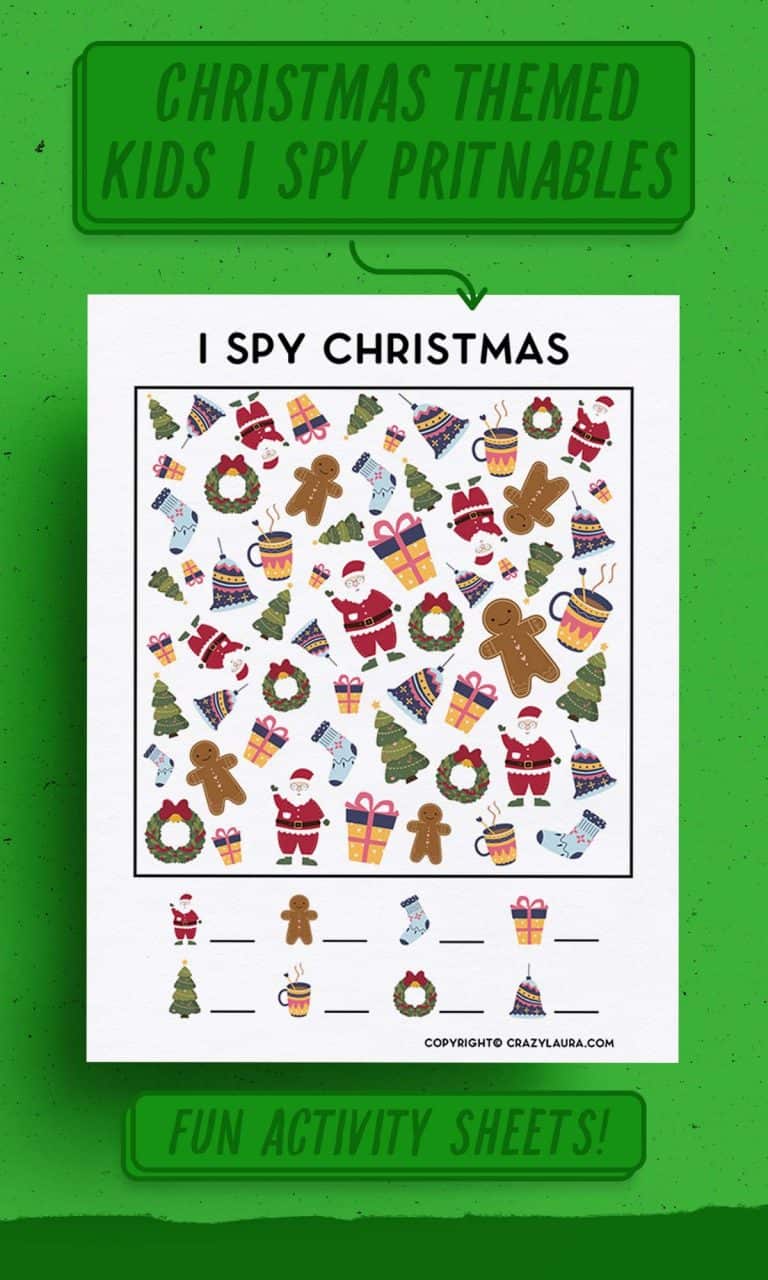 Free Christmas I Spy Printable Activity For Kids - Crazy Laura