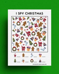 Free Christmas I Spy Printable Activity For Kids - Crazy Laura