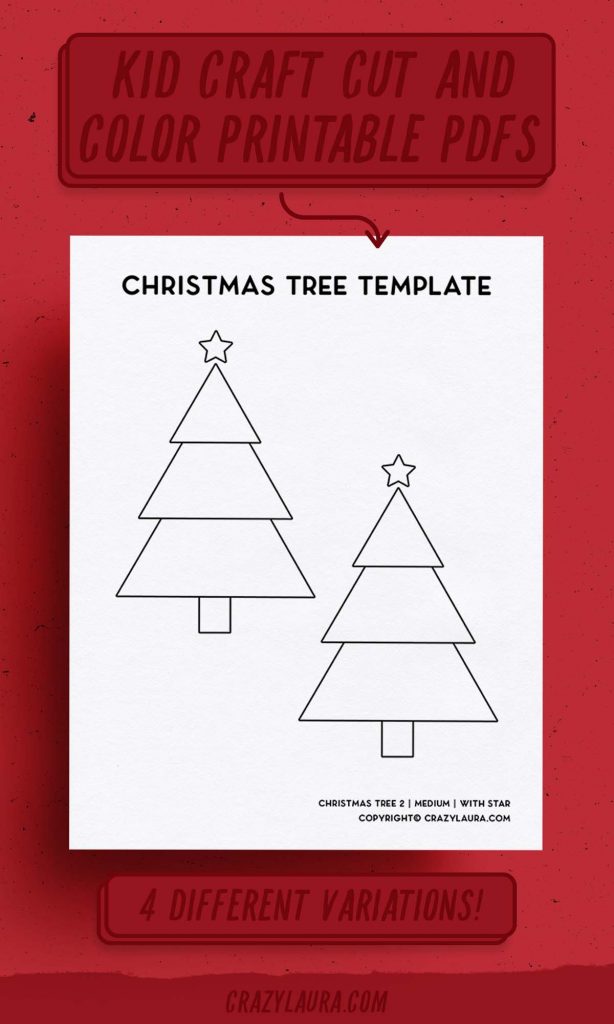 Free Christmas Tree Template & Stencil Patterns For 2022 - Crazy Laura