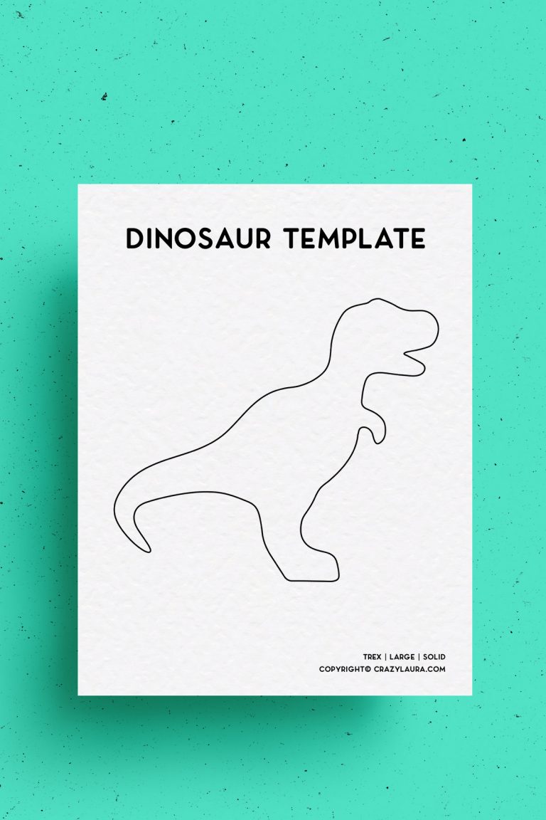 Free Dinosaur Template & Printable Stencil For 2026 - Crazy Laura