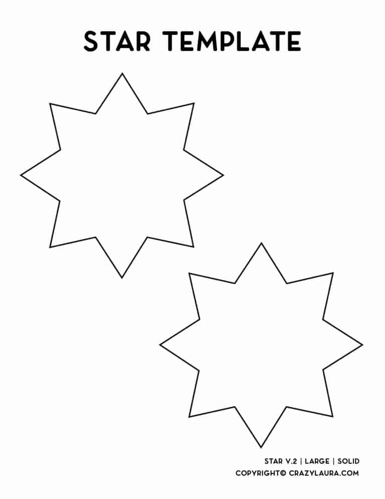 Free Star Template & Stencil Cutout Printable For