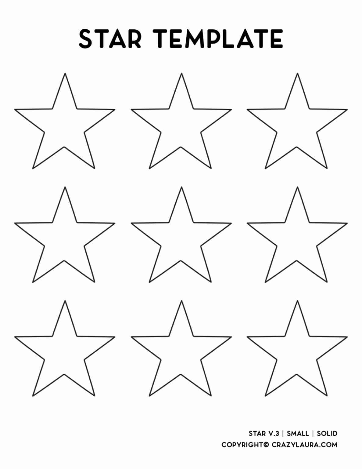 Free Star Template & Stencil Cutout Printable For