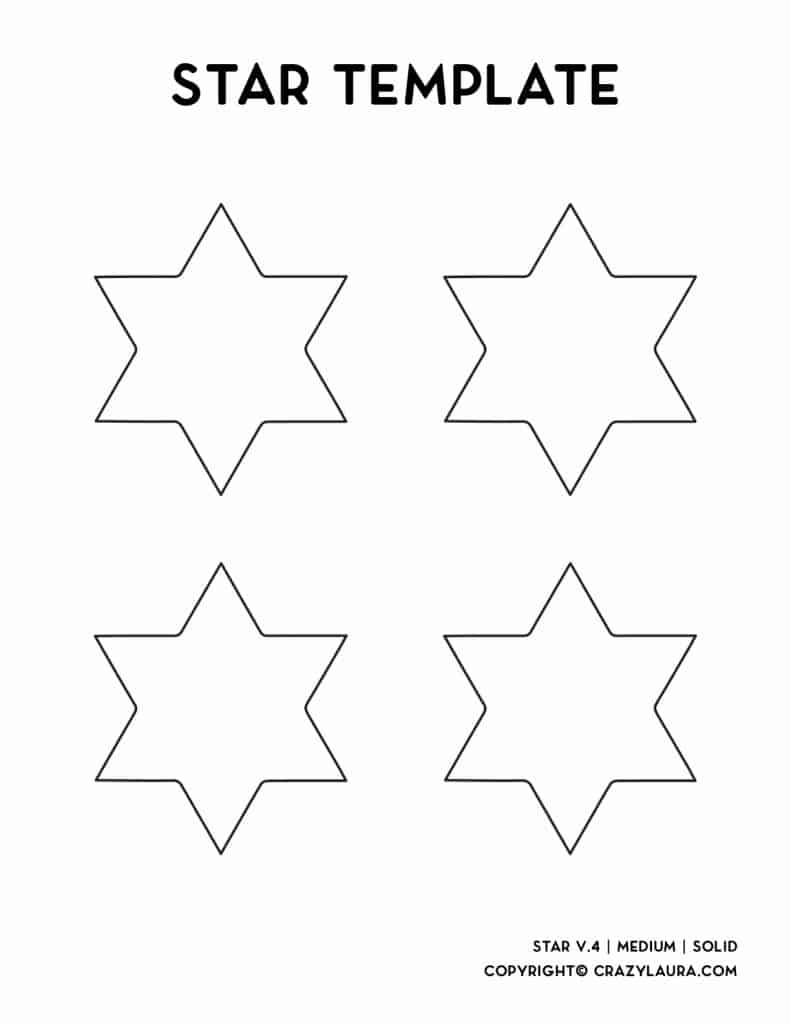 Free Star Template & Stencil Cutout Printable For