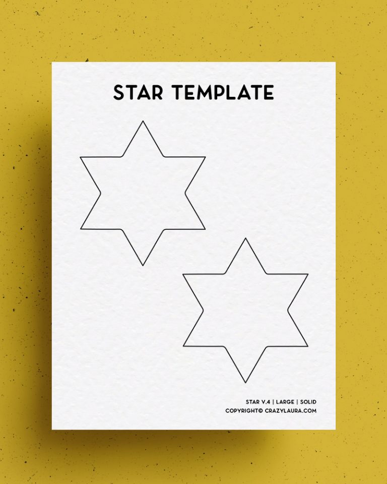 Free Star Template & Stencil Cutout Printable For