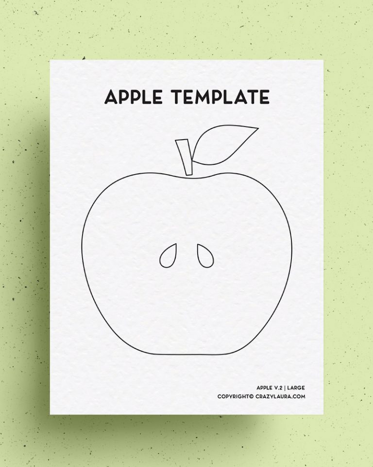 Free Apple Template and Outlines For Crafts In