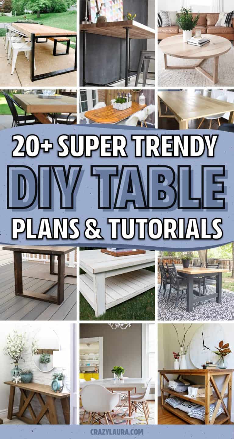 20+ DIY Tables & Plan Tutorials To Save Money - Crazy Laura