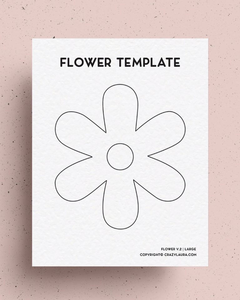 Free Flower Template & Outline Stencil Printables - Crazy Laura