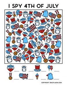 Free 4th Of July I Spy Printable Game For Kids - Crazy Laura