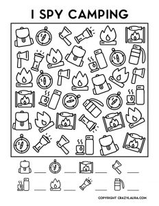 Free Camping I Spy Printable Game For Kids In