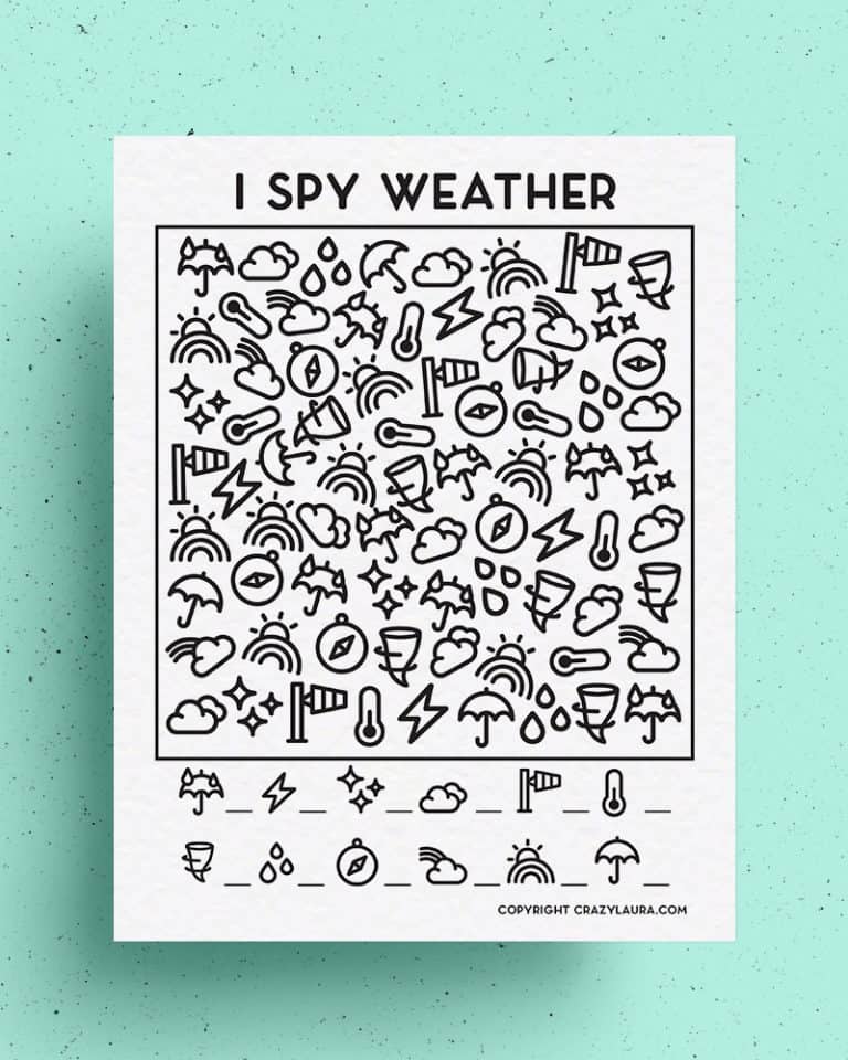 Free Weather I Spy Printable Game Sheets For Kids - Crazy Laura