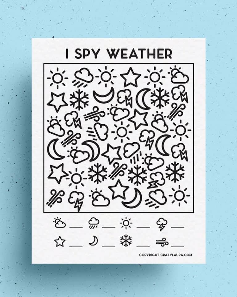 Free Weather I Spy Printable Game Sheets For Kids - Crazy Laura
