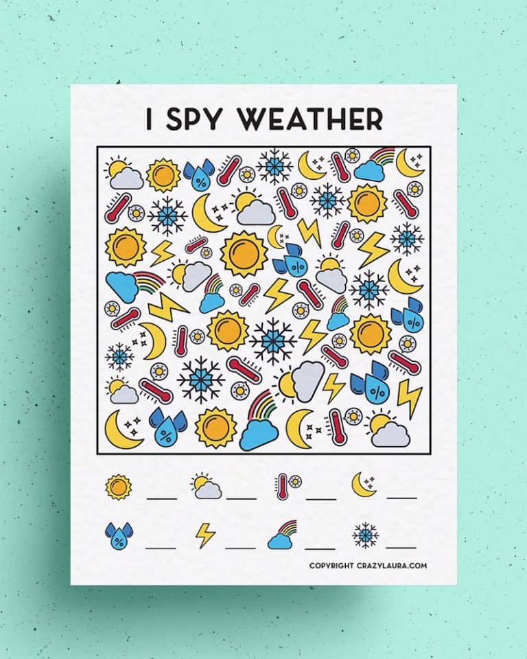 Free Weather I Spy Printable Game Sheets For Kids - Crazy Laura