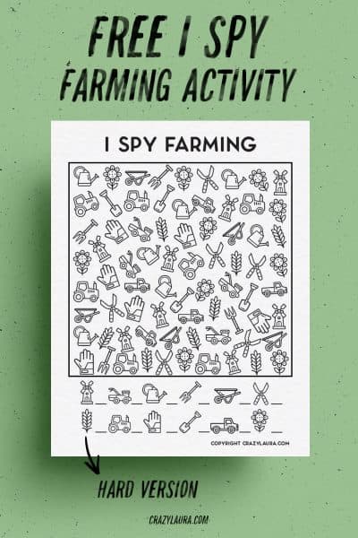 Free Farming I Spy Printable Game Sheets For Kids - Crazy Laura