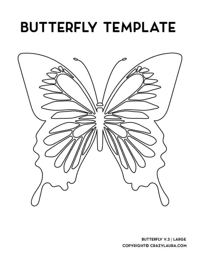 Free Butterfly Template & Coloring Pages To Print - Crazy Laura