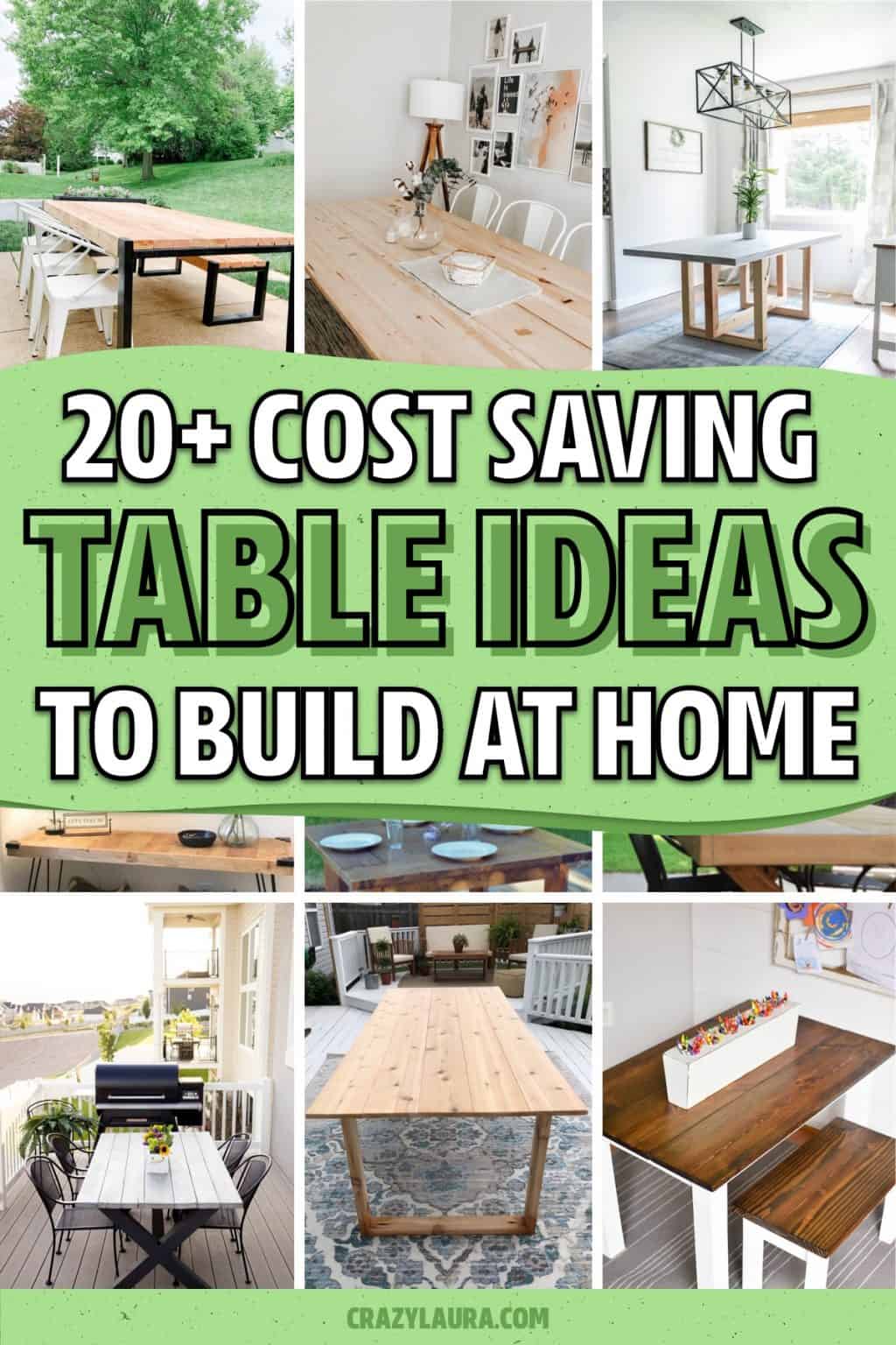 20+ DIY Tables & Plan Tutorials To Save Money - Crazy Laura