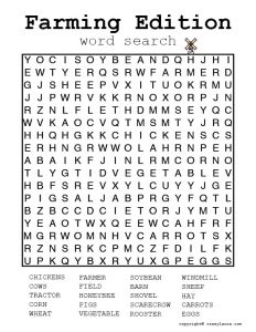 Free Farming Word Search Printable Game Sheets - Crazy Laura