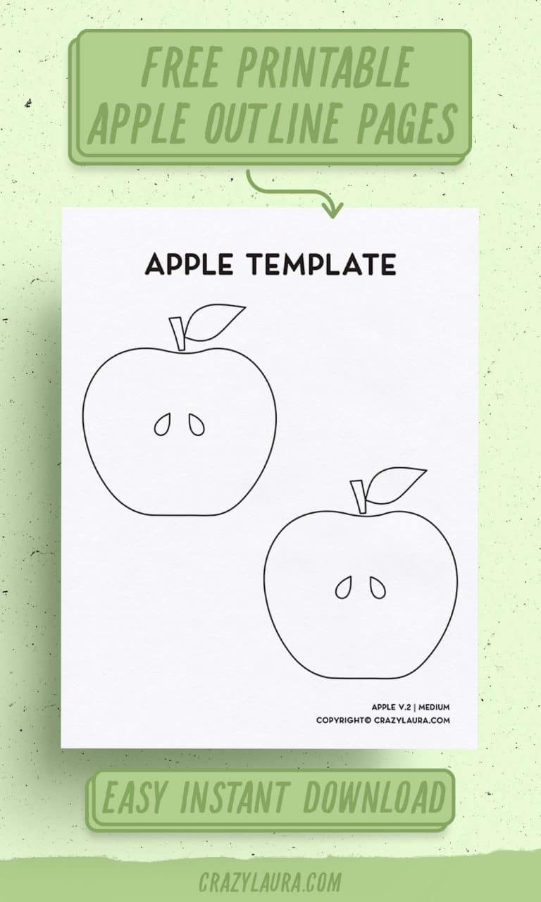 Free Apple Template and Outlines For Crafts In