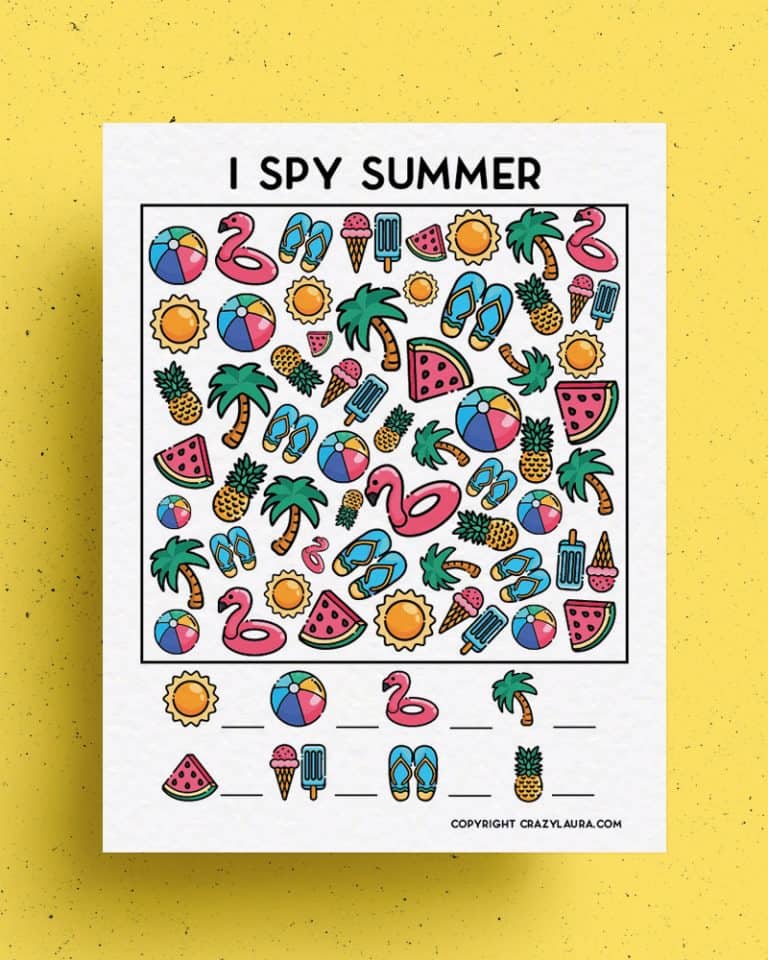 Free Summer I Spy Printable Game Sheets For Kids - Crazy Laura