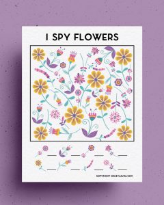 Free Flower I Spy Printable Game Sheets For Kids - Crazy Laura
