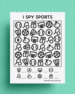 Free I Spy Sports Printable Game Sheets For Kids - Crazy Laura