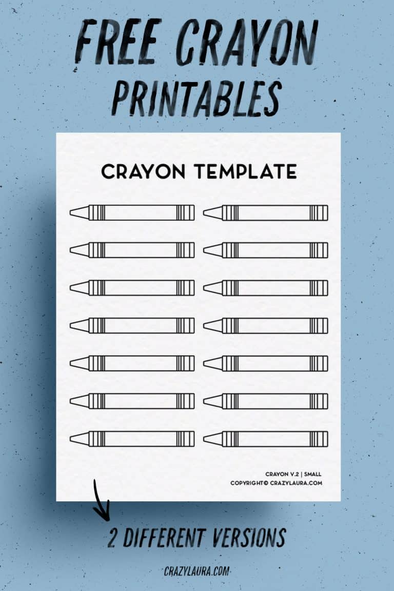 Free Crayon Template With Blank & Color Versions - Crazy Laura