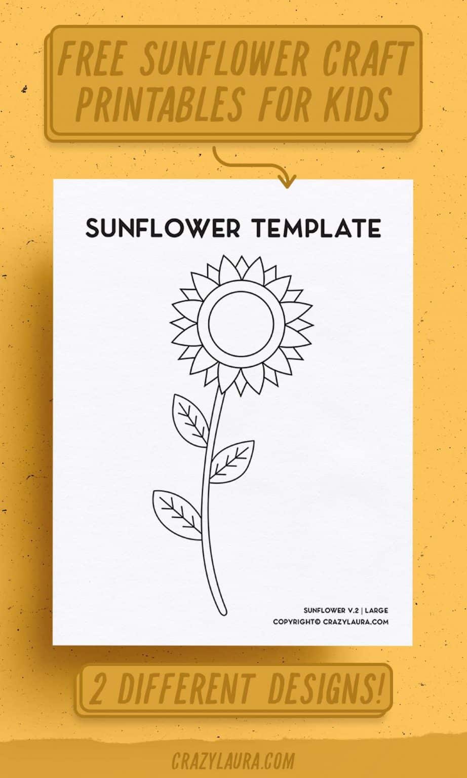 Free Sunflower Template & Stencil Outlines - Crazy Laura