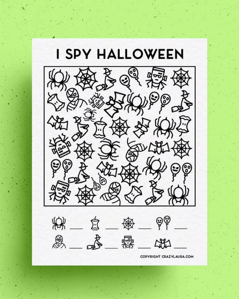 Free Halloween I Spy Printable Game Sheets For Kids - Crazy Laura