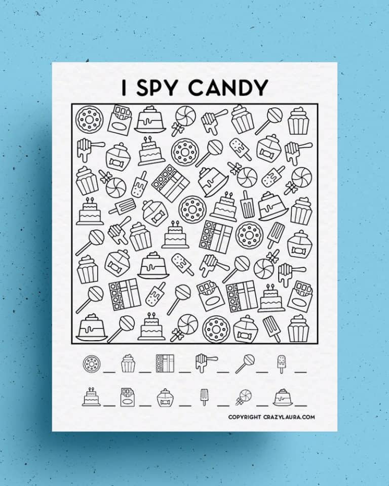Free Candy I Spy Printable Game Sheets For Kids - Crazy Laura