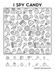 Free Candy I Spy Printable Game Sheets For Kids - Crazy Laura