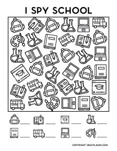 Free I Spy School Printable Game For Kids In