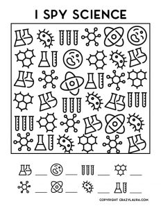 Free Science I Spy Printable Game Sheets For Kids - Crazy Laura