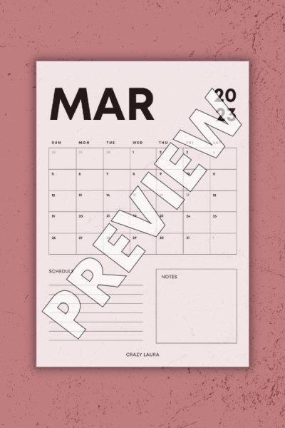 Free Vertical Calendar Printable For 2023 - UPDATED