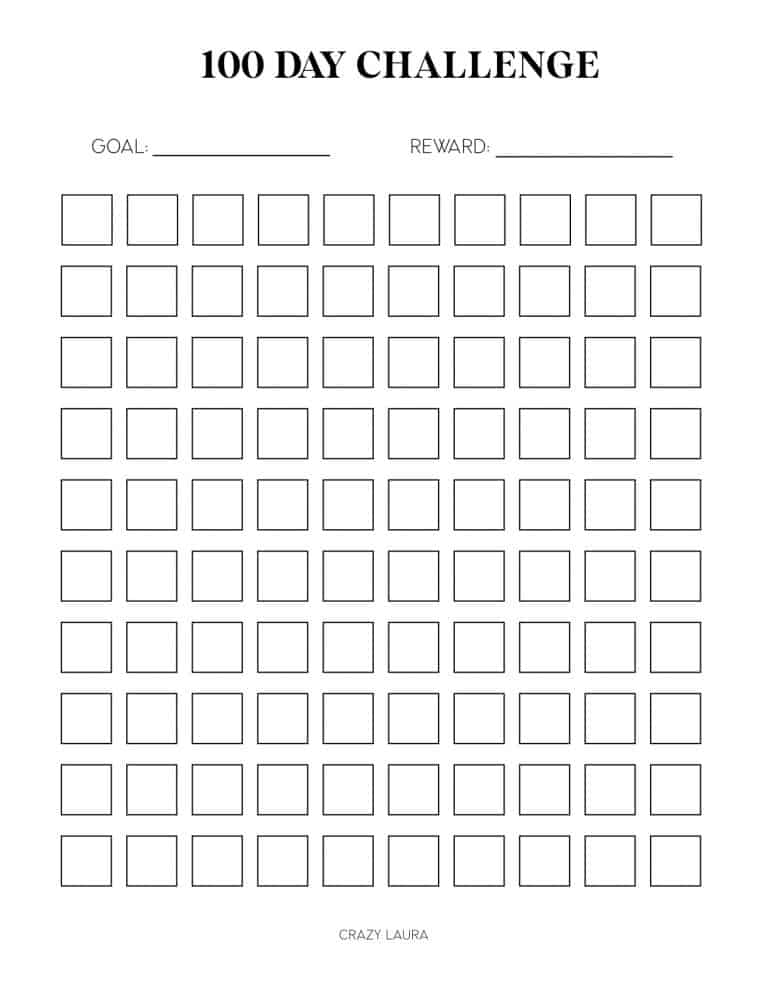 Free Challenge Tracker Printable With 30 & 100 Day Pages