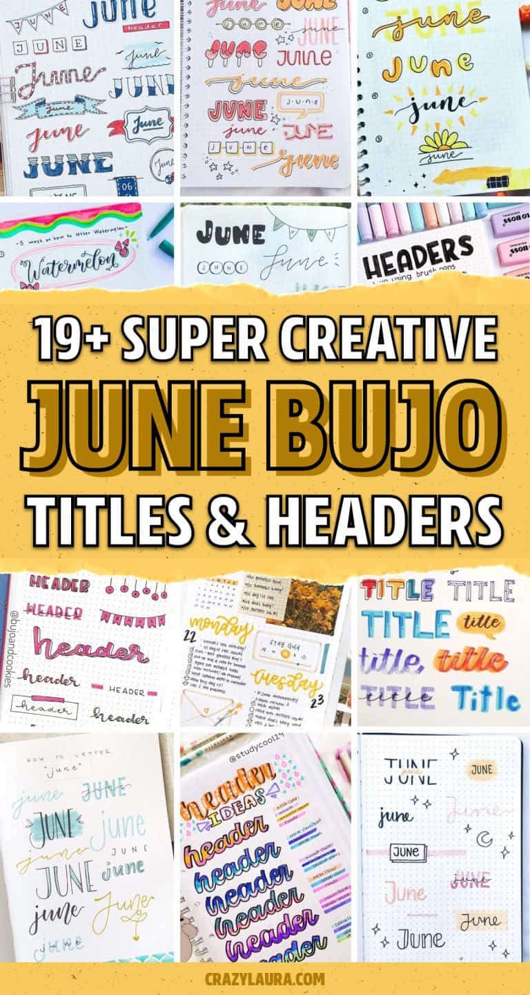 19+ Best June Bullet Journal Headers For Inspiration - Crazy Laura