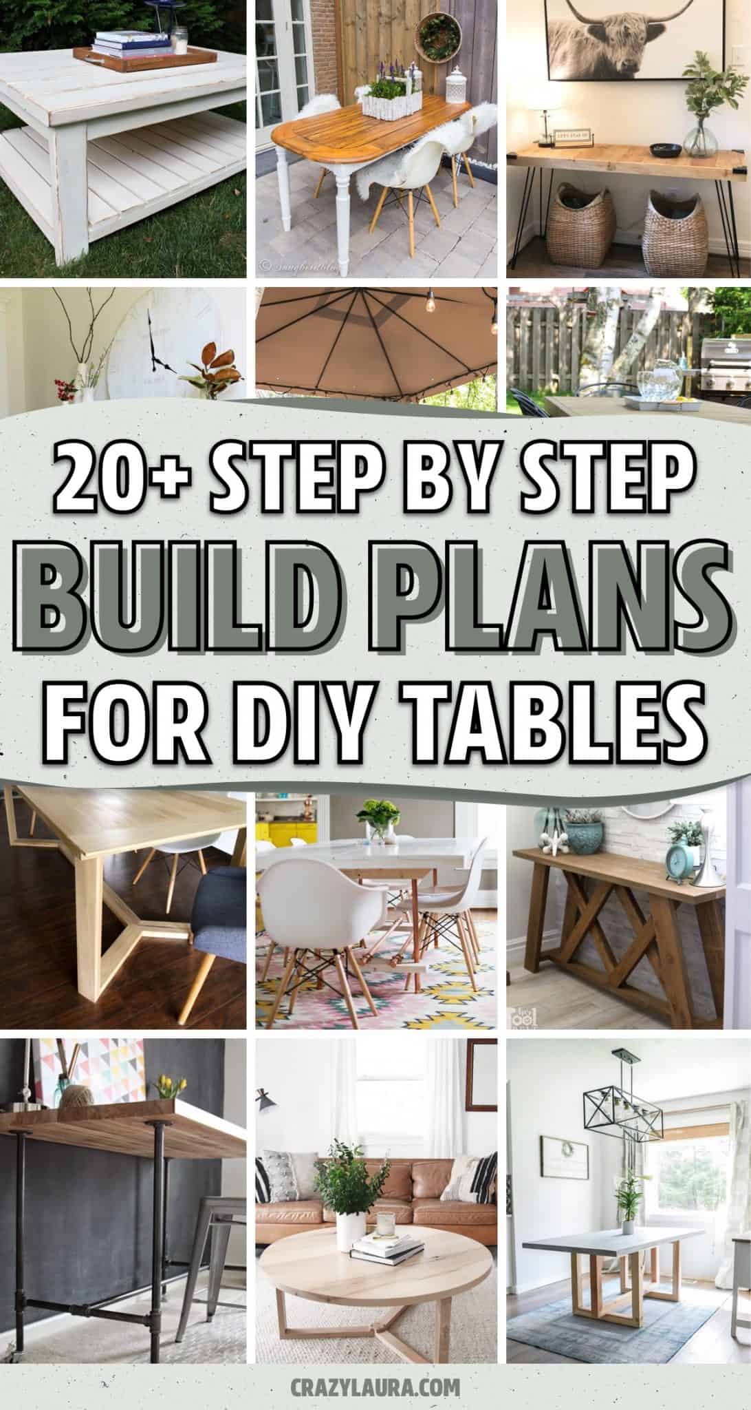 20+ DIY Tables & Plan Tutorials To Save Money - Crazy Laura