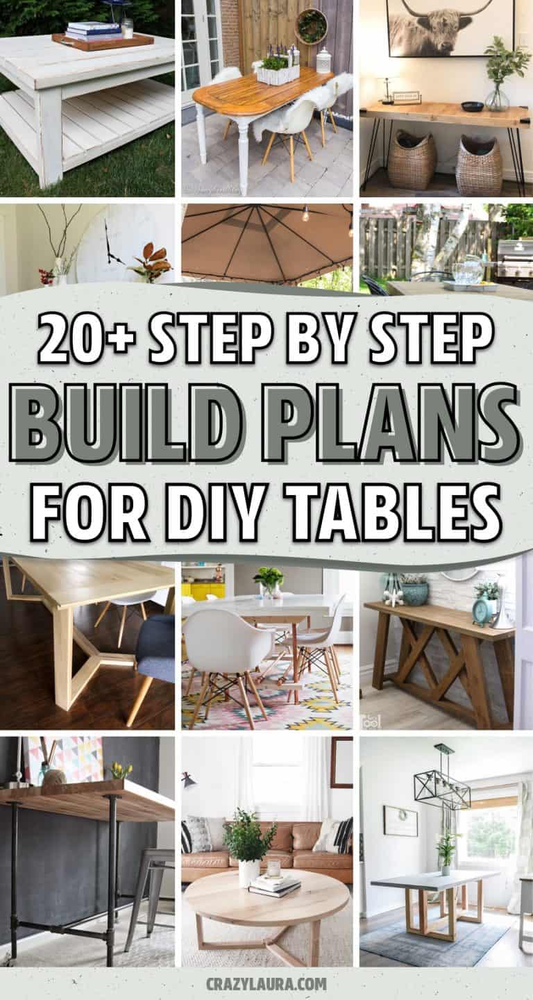 20+ DIY Tables & Plan Tutorials To Save Money - Crazy Laura
