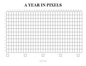 Free Year In Pixels Printable With Two Different Versions - Crazy Laura