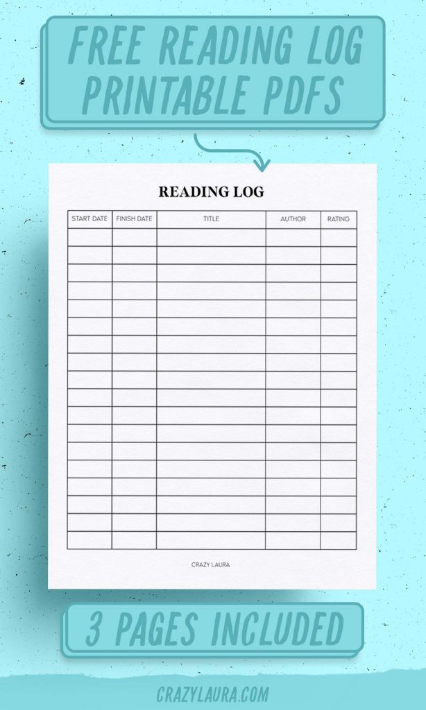 Free Reading Log and Book Review Printable Pages - Crazy Laura