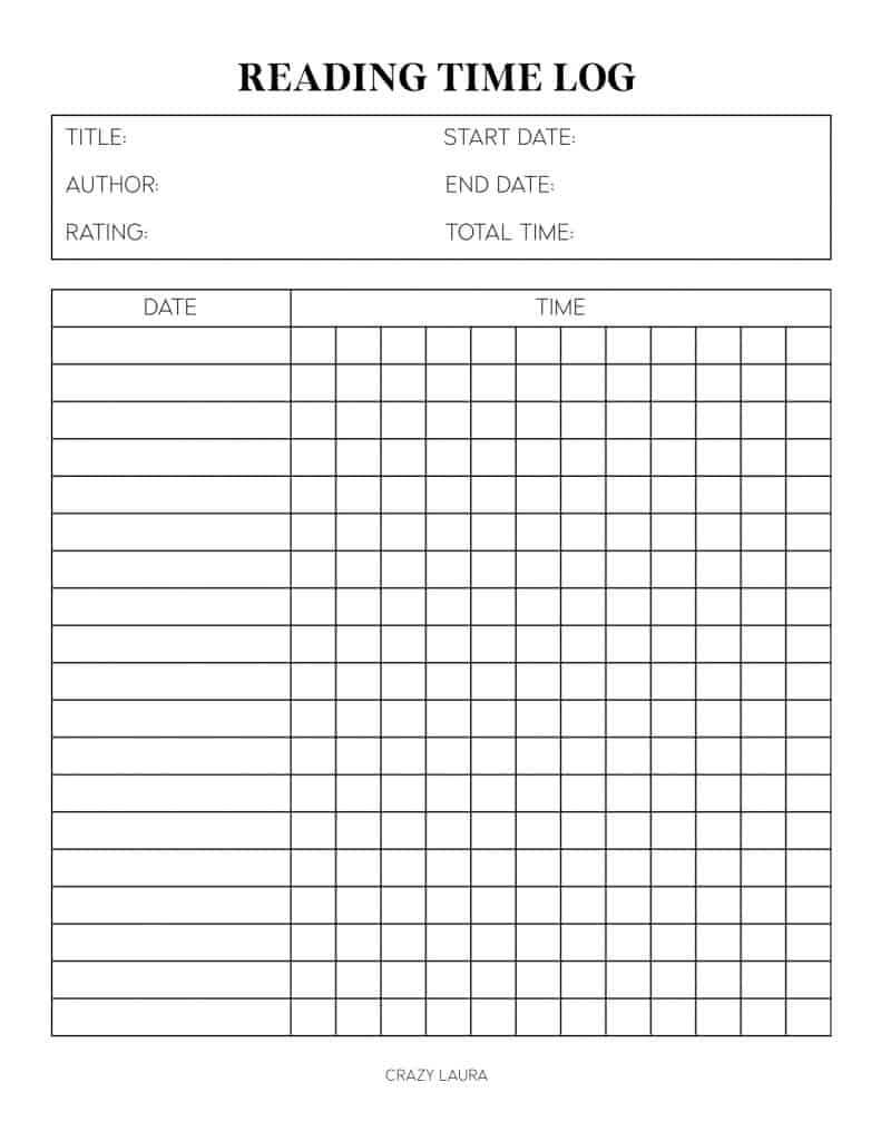 Free Reading Log and Book Review Printable Pages - Crazy Laura