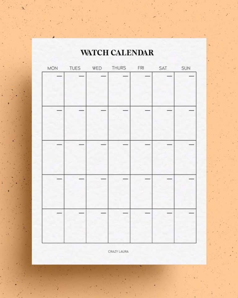 Free TV Series & Movie Tracker Printable PDF Sheets - Crazy Laura