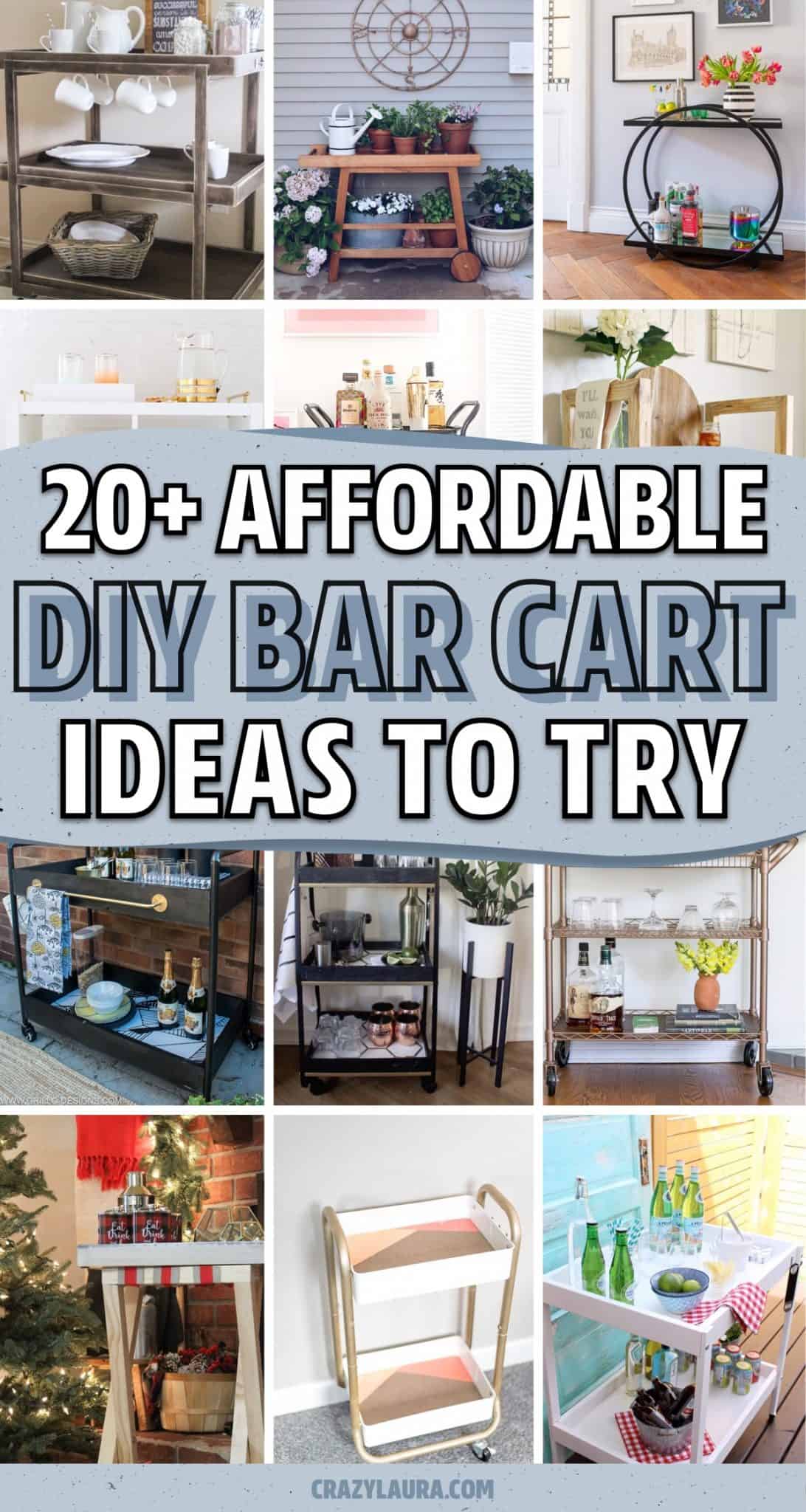 20+ Super Cute DIY Bar Cart Ideas & Build Tutorials - Crazy Laura