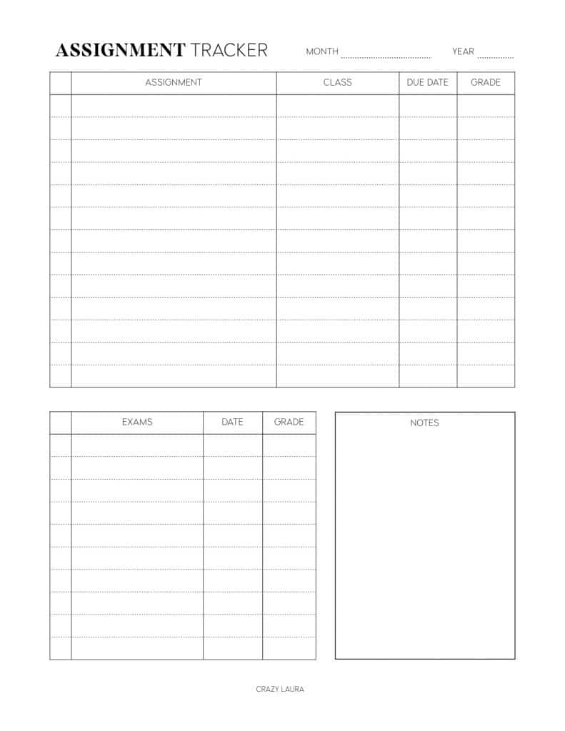 Student Planner Printable Pack With 16 Pages - Crazy Laura
