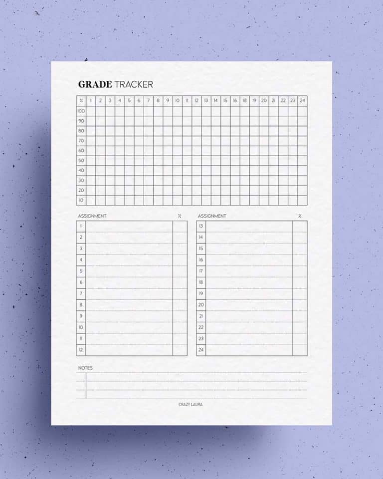 Student Planner Printable Pack With 16 Pages - Crazy Laura